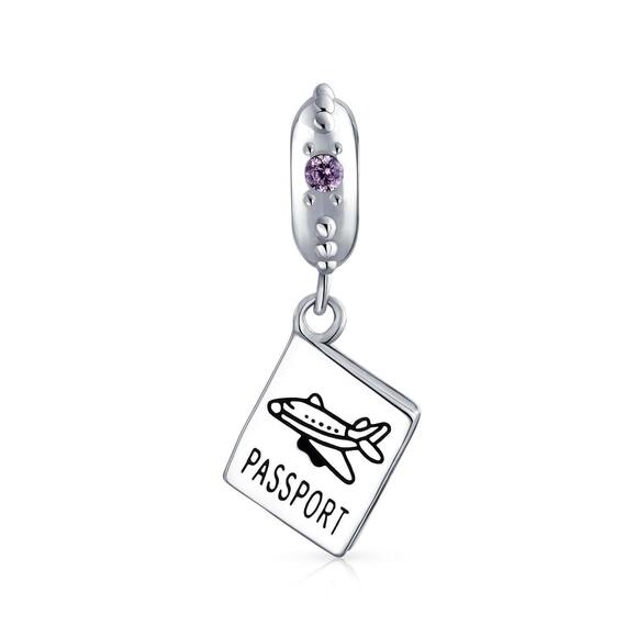 Office | World Traveler Passport Dangle Charm Bead Silver Charm | Poshmark